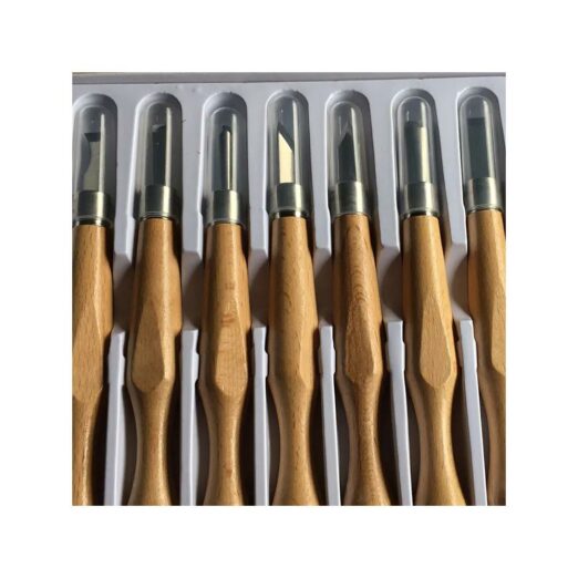 Knife Depot Wood Carving Chisel Set – 12 Piece SK7 Various Blades with ...