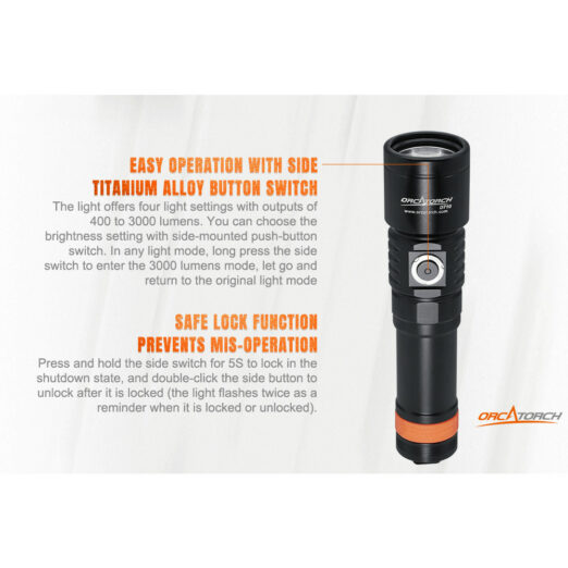 OrcaTorch D710 Dive Light (3000 Lumens, 308 Metres) | Elite Outdoor Gear